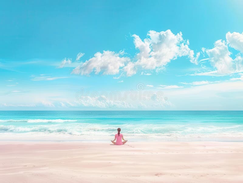 Beach Mindfulness Design a Calming Scene of a Person Practicing ...