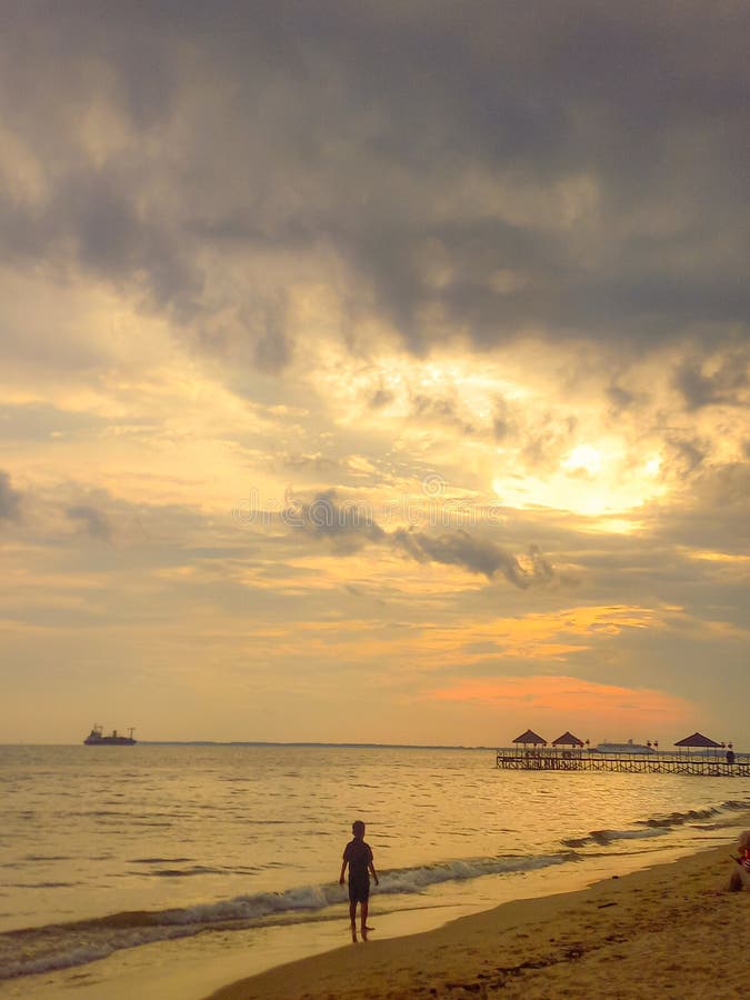 Beach Moment Sunset in Indonesia 2025 Stock Photo - Image of indonesia ...