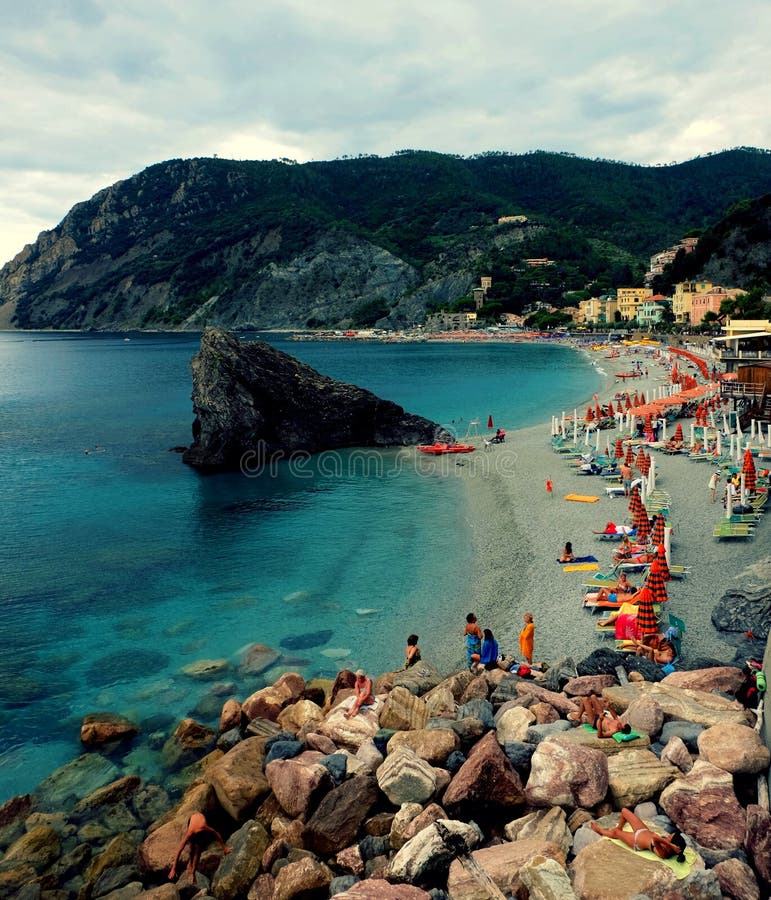 Beach at Monterosso editorial image. Image of holidays - 91993990