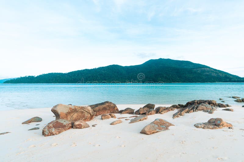 The Beach in the Morning on the Island Stock Image - Image of ocean ...