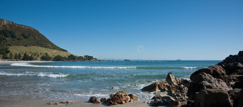 The Beach. Mount Maunganui. Stock Photo - Image of beach, destination ...