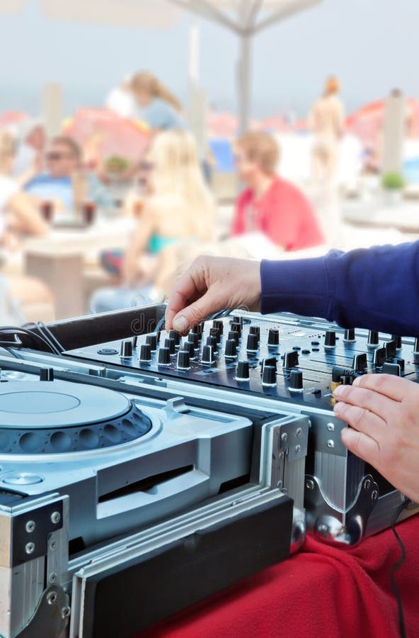 Dee Jay Mixing at Beach Party Stock Image - Image of enjoyment, freedom ...