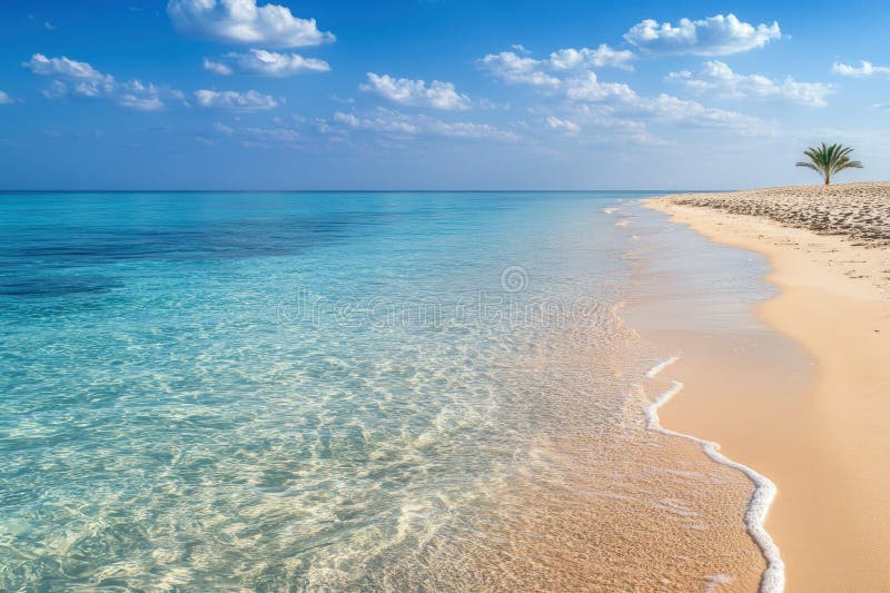 A Beach in Nabq Bay, Egypt, Clear Water, Tropical and Serene Stock ...