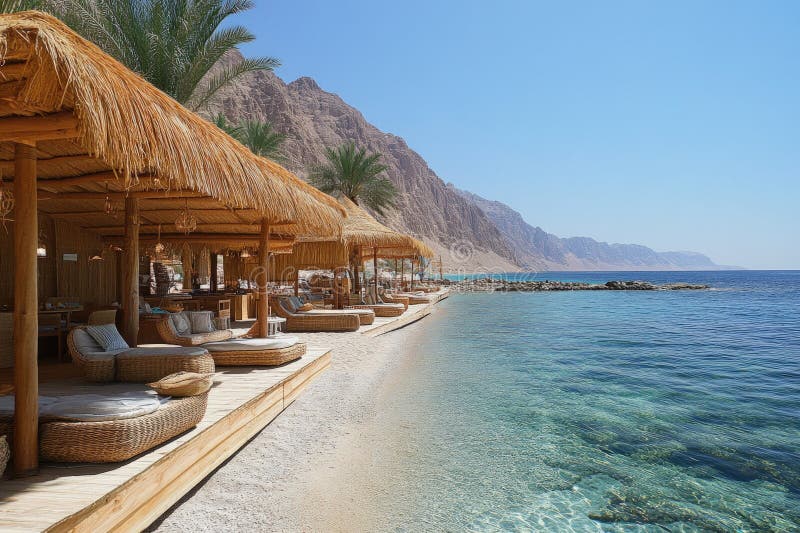 A Beach in Nabq Bay, Egypt, Clear Water, Tropical and Serene Stock ...