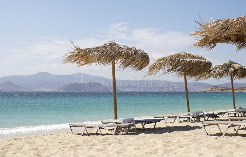 Windy day at the beach stock image. Image of naxos, greece - 232689573