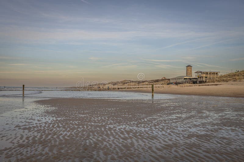 Beach Near Small Town in Spring Fresh Morning in Domburg Netherlands 03 ...