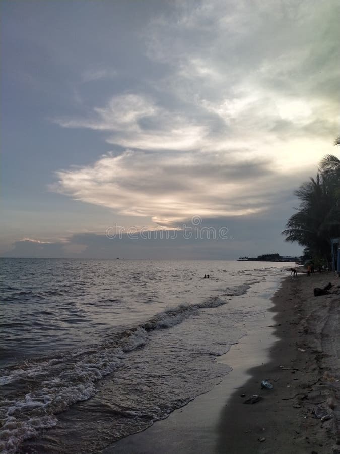 Beach nelayan balikpapan stock photo. Image of winter - 261776244