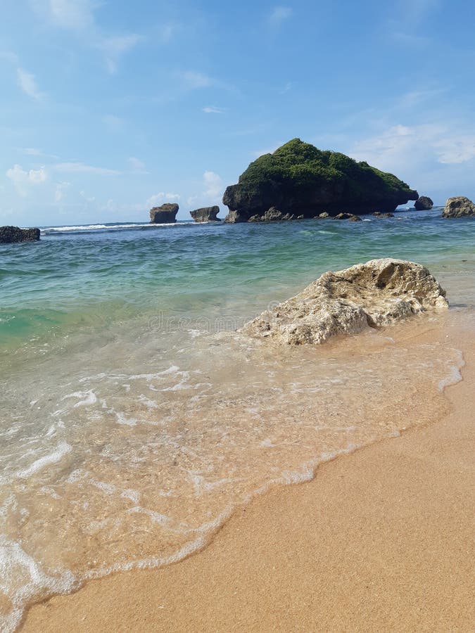 Beach Ngandong in Yogyakarta Stock Photo - Image of indonesian ...