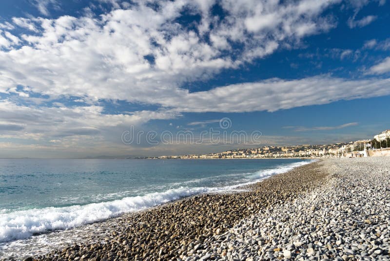 Beach in Nice stock image. Image of foam, mediterranean - 15613367