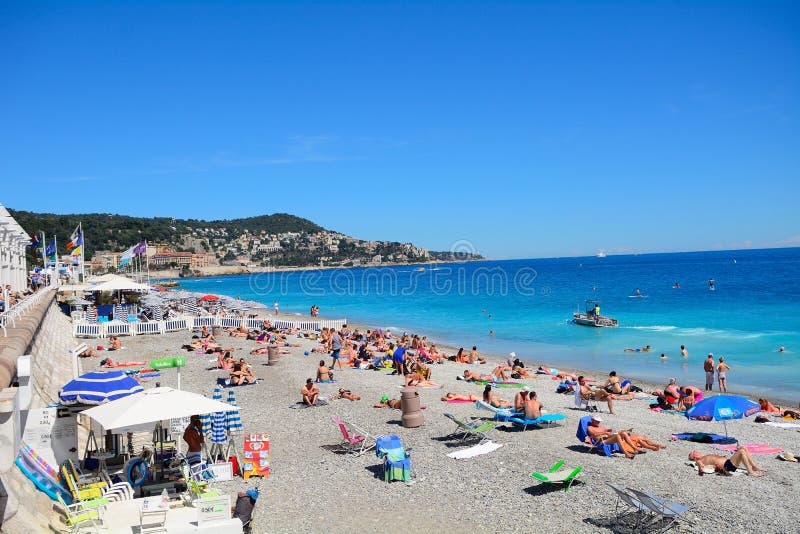 Beach, Nice, France editorial photography. Image of relax - 88479597