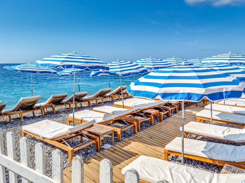 The Beach in Nice, French Riviera Stock Image - Image of horizon ...