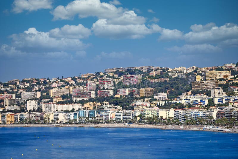 Beach and Nice Town Cityscape Summertime Stock Image - Image of ...