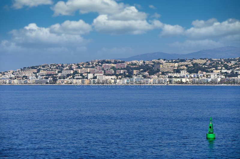 Beach and Nice Town Landscape Summer Stock Image - Image of ...