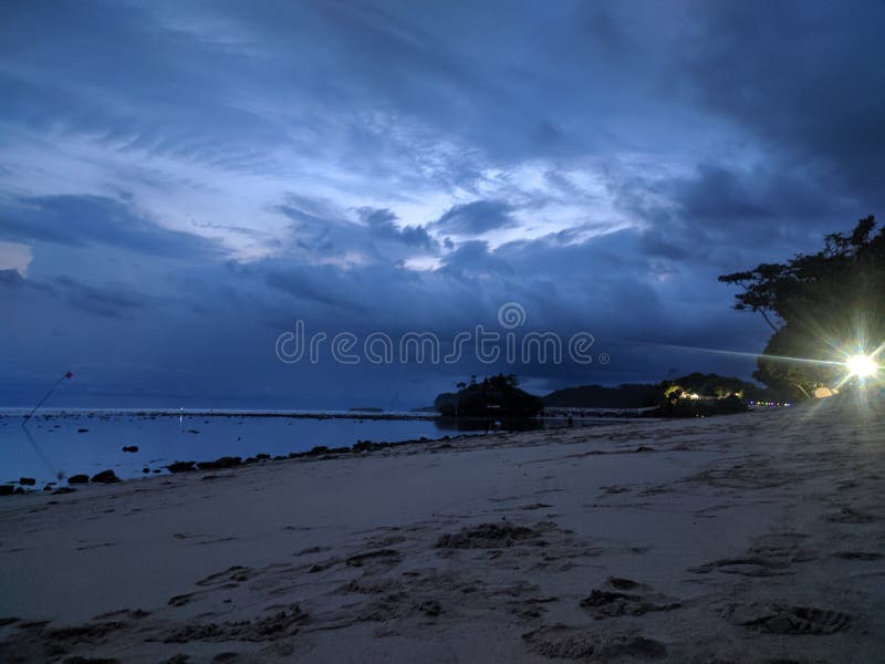 Beach at night stock photo. Image of balekambang, malang - 222497786