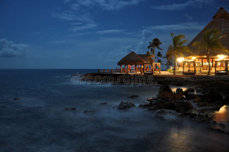 Beach at night stock photo. Image of aventuras, america - 26273634