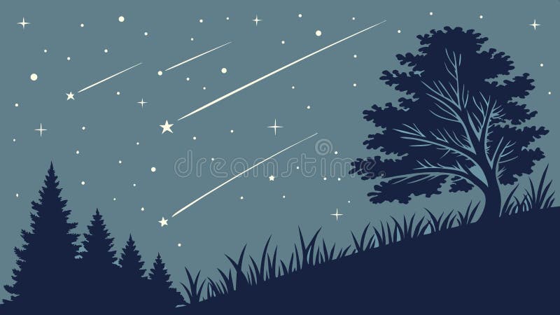 Beach at Night with Moonlight, Serene Ocean Nightscape. Vector Design ...