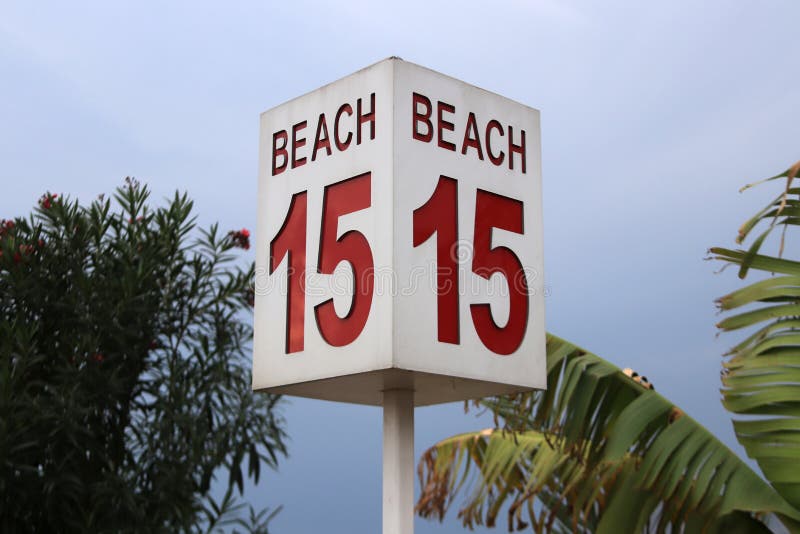 Beach number 15 sign stock image. Image of number, banana - 181510583