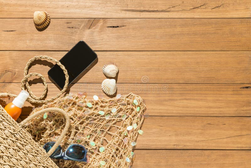 Beach Objects on Wooden Boards Stock Image - Image of lifestyle ...