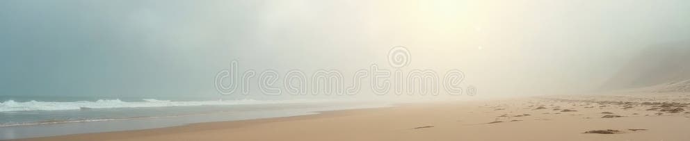 Beach Obscured by Thick Mist, only Hints of Sand Visible, Moody, Image ...
