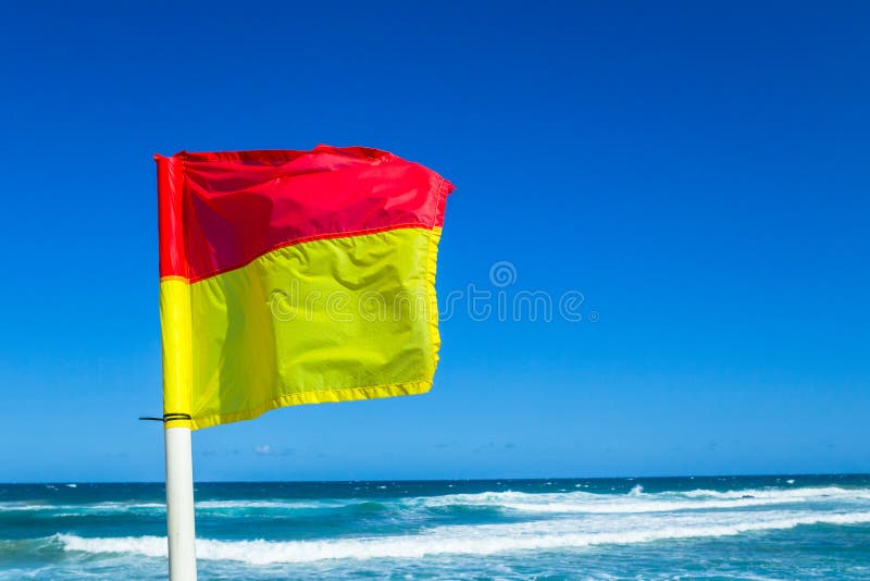 Beach Ocean Lifeguard Beacon Flags Stock Photo - Image of beacon, flags ...