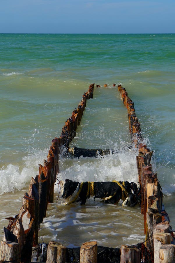 Beach Ocean Panorama Mexico Chelem Stock Photos - Free & Royalty-Free ...