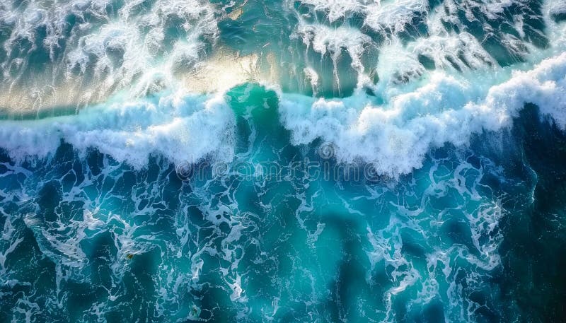 On the Beach Ocean Sea Water White Wave Splashing in the Deep Sea ...