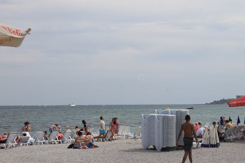 People On The Beach In Odessa, Ukraine Editorial Photo - Image of ...