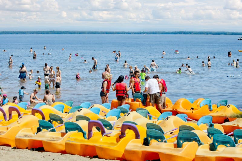 The beach of Oka. editorial image. Image of blue, quebec - 20150165