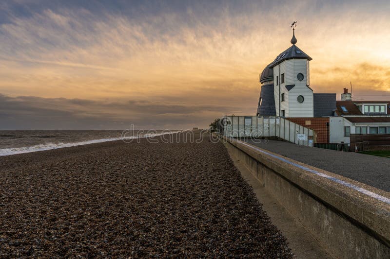 The Beach and the Old Mill in Slaughden, Suffolk, England, UK Editorial ...