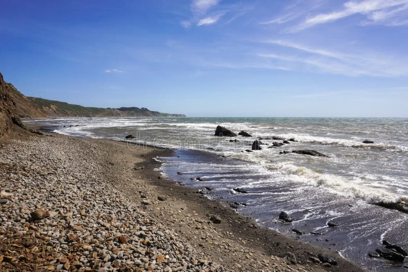 Beach On The Pacific Ocean Coast, California Stock Photo - Image of ...