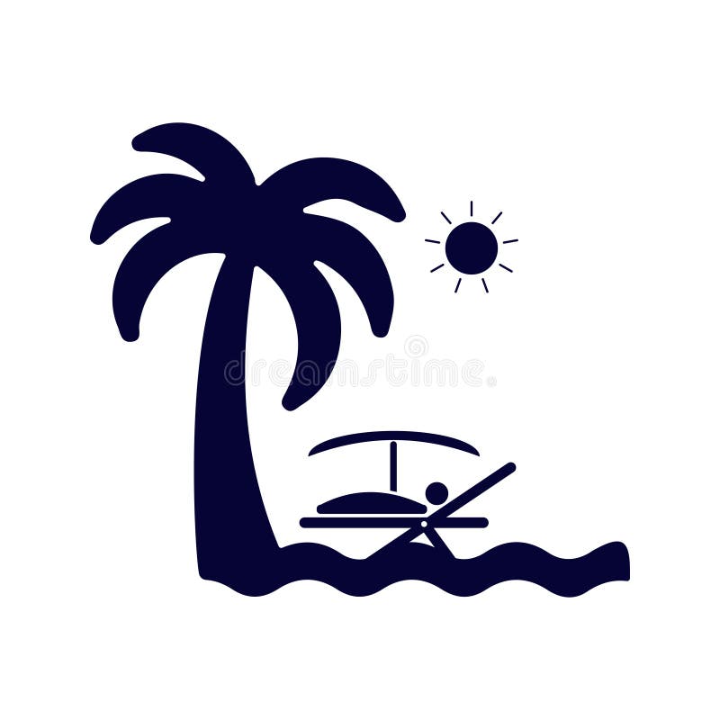 Beach palm tree icon stock vector. Illustration of design - 257197463