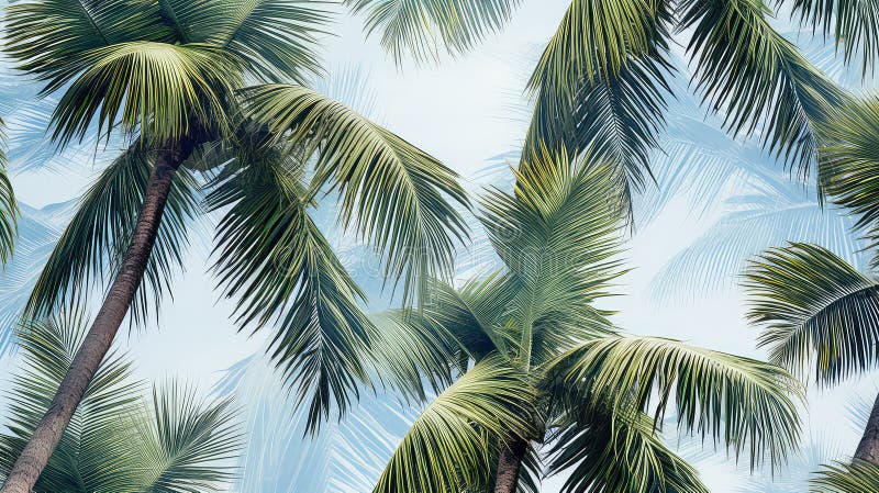 Beach Palm Tree Pattern Leaf Stock Image - Image of sunlight, greenery ...