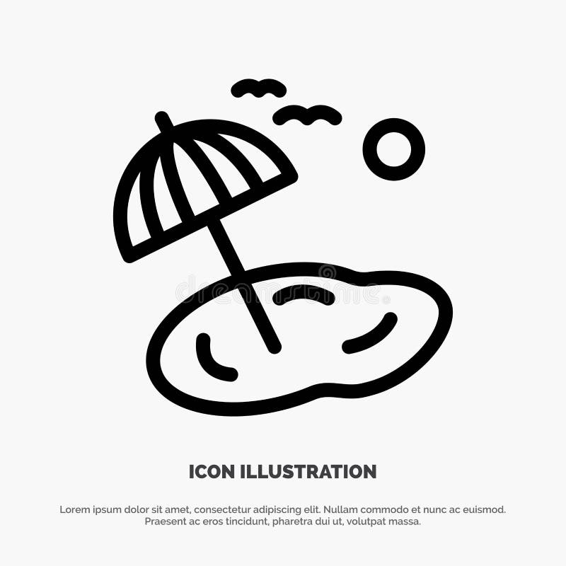Beach, Palm, Tree, Spring Line Icon Vector Stock Vector - Illustration ...