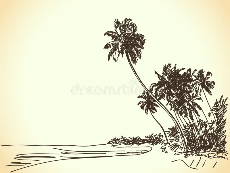 Summer beach sketch stock vector. Illustration of safety - 19977854