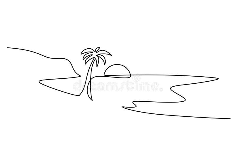 Beach Sunset Drawing Stock Illustrations – 11,069 Beach Sunset Drawing ...