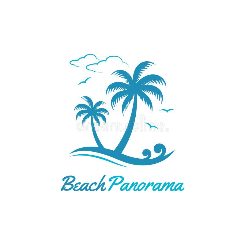 Beach Panorama Icon Logo Vector Design Stock Vector - Illustration of ...