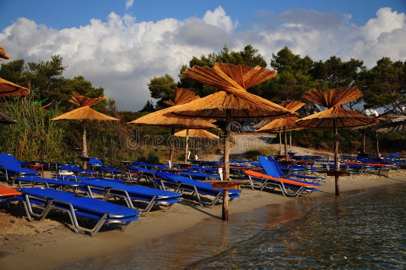 Beach with parasol stock image. Image of beach, seascape - 51030787