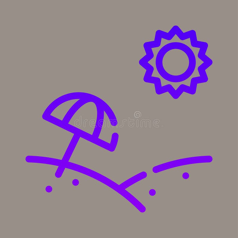Beach Parasol Icon Isolated with Gray Background. Tropical Icon Stock ...