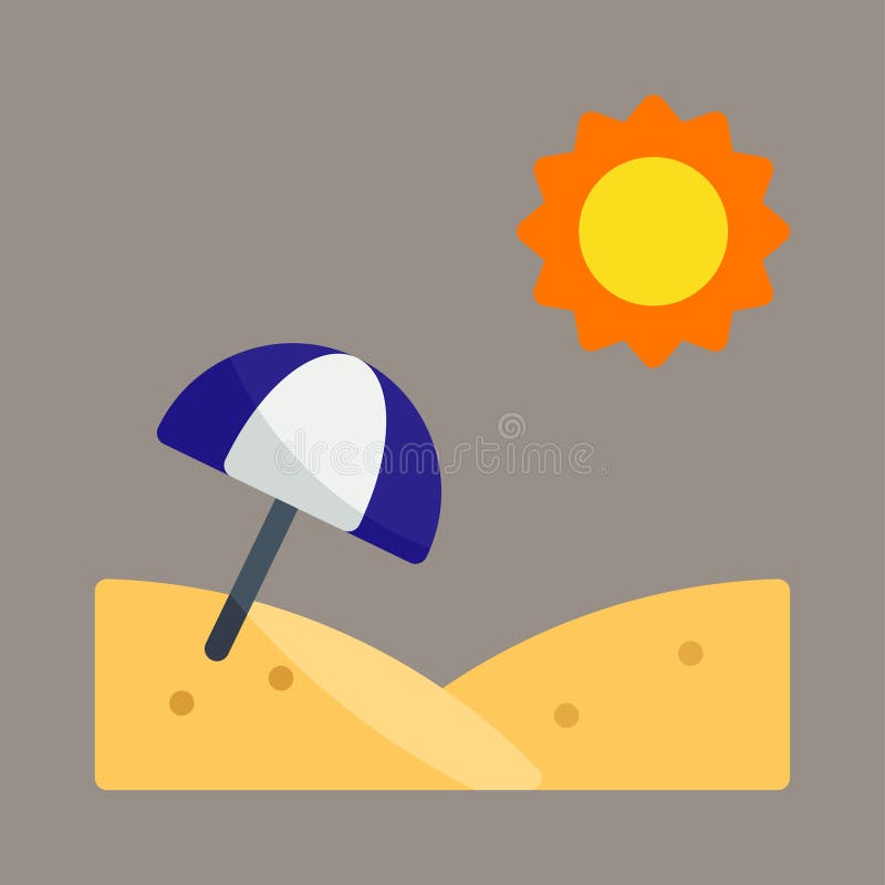 Beach Parasol Icon Isolated with Gray Background. Tropical Icon Stock ...