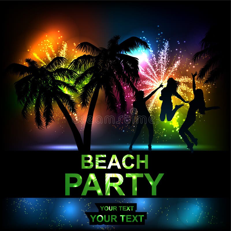 Beach Party Poster Stock Vector Illustration Of Morning 32644093