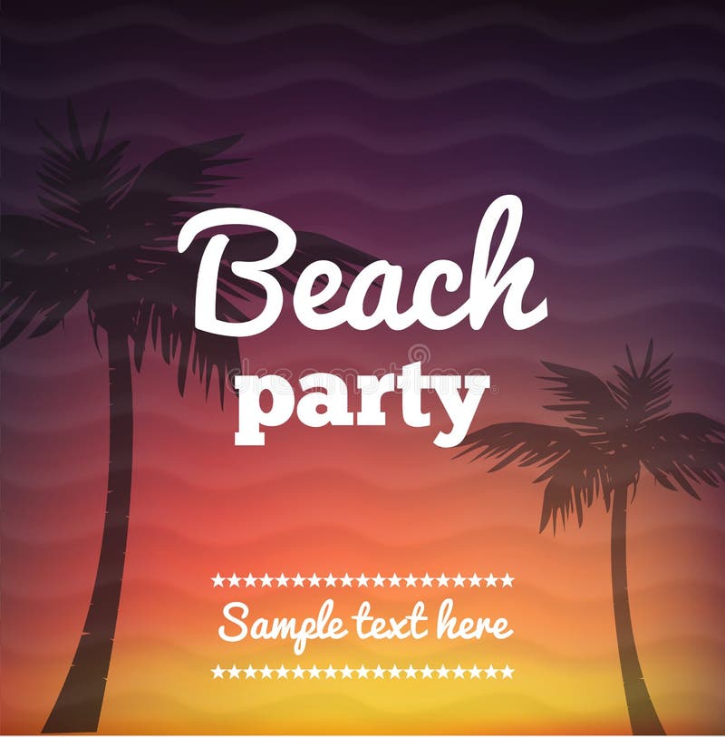 Beach Party Flyer - Vector Design Beautiful Background Stock Vector ...