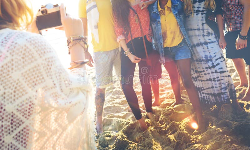 Beach Party Music Dancing Friendship Summer Concept Stock Image - Image ...