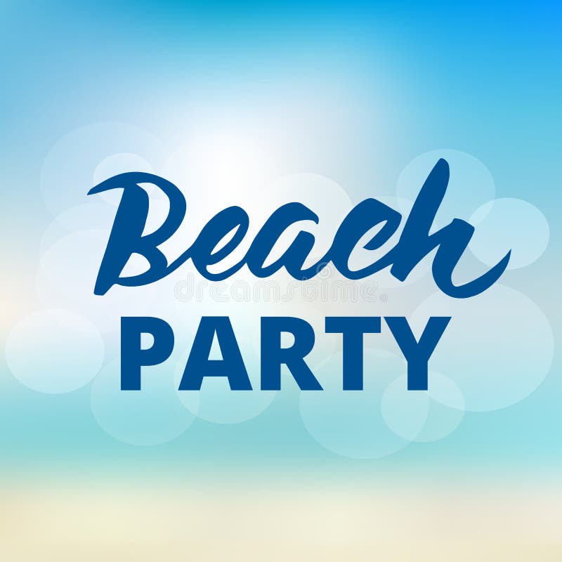 Beach Party Poster Template With Typographic Elements Stock Vector