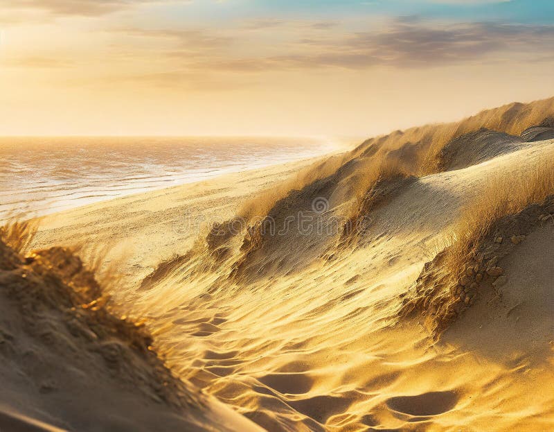 A Beach with a Path Leading To the Water Stock Illustration ...