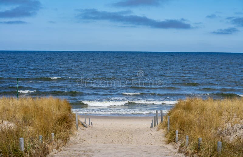 Beach Path Sand Dunes and Sea Stock Photo - Image of water, coastline ...