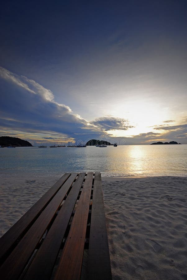 Beach at the evening stock photo. Image of night, sundown - 3464256