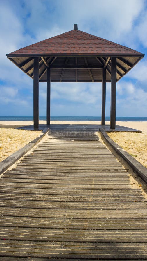 Beach pavilion stock photo. Image of beach, tropical - 132945790