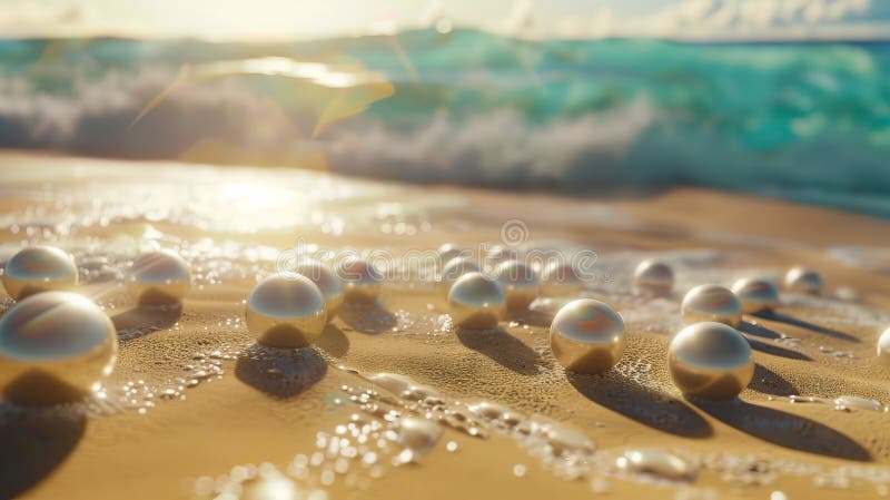 A Beach with Pearls on the Sand Stock Image - Image of outdoor, beach ...