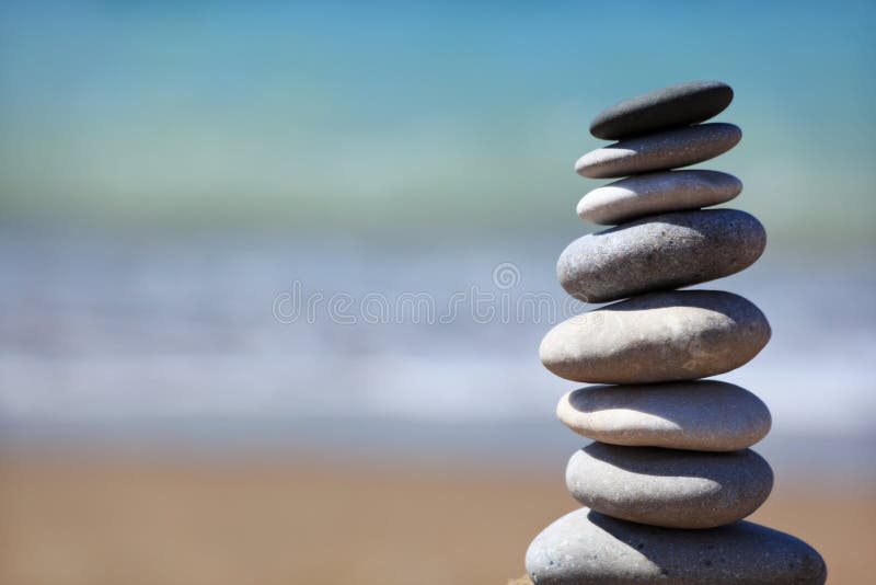 Beach pebble stack stock image. Image of rock, copy, pebble - 9349859
