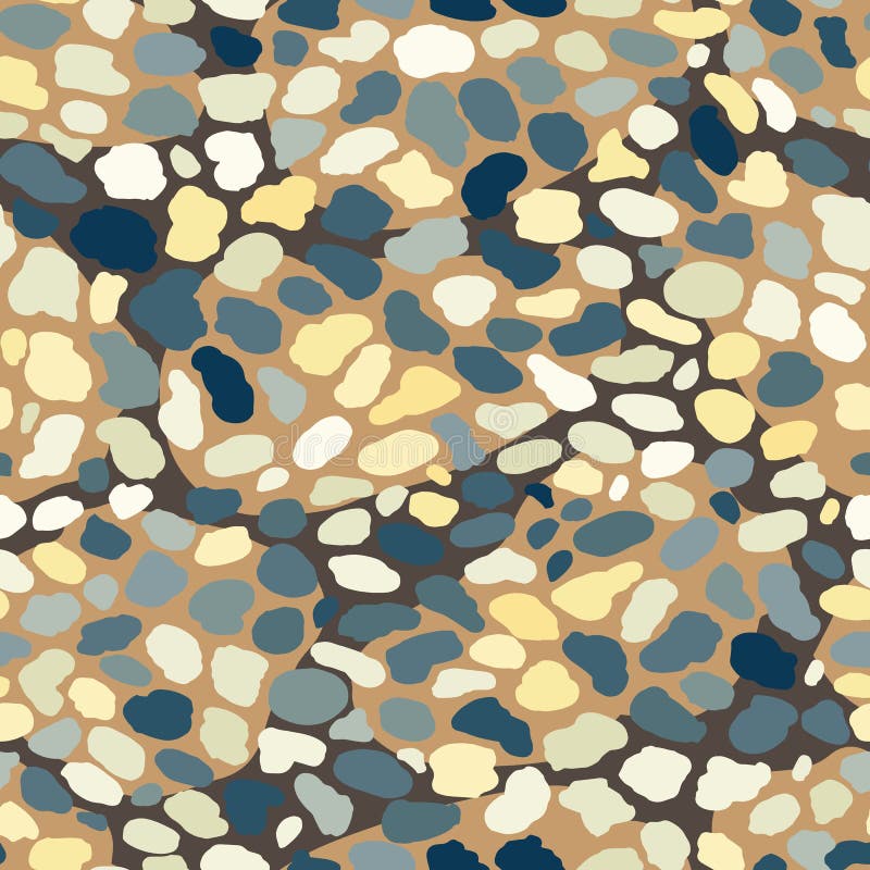 Pebbles Seamless Pattern on White Background. Black Stones Seamless ...